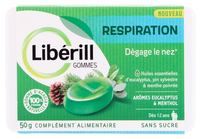Libérill Gommes Respiration 50 Grammes | parapharmacielafayette.com